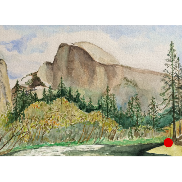 Watercolor - "Yosemite's Half Dome" - Tricia Alexander Art